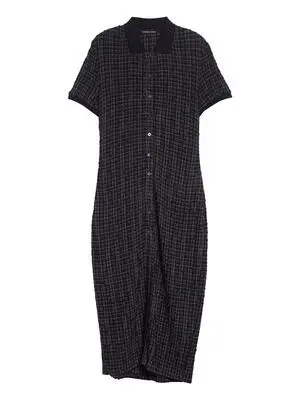 Veronica Beard Barrett Check Shirtdress - Navy White Multi