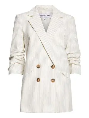 Veronica Beard Rupert Pinstripe Dickey Jacket - Dove Multi