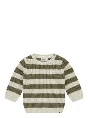 BABYFACE Stripe Knit Crewneck Sweater - Army