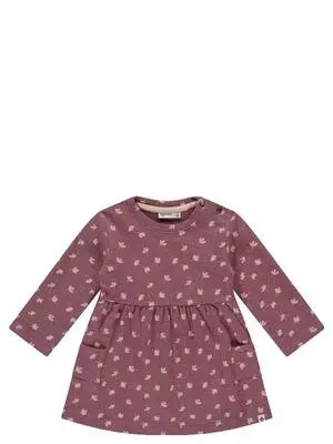 BABYFACE Allover Floral Long Sleeve Dress - Burgundy