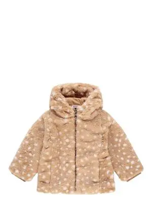 BABYFACE Deer Print Faux Fur Jacket - Nude
