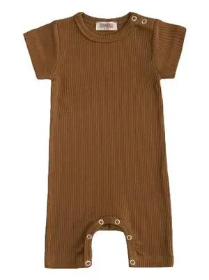 BANBLU Short Sleeved Modal Romper - Brown