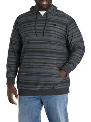 O'Neill Big & Tall Bavaro Striped Pullover Hoodie - Black