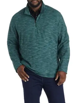 ROBERT GRAHAM DXL Big & Tall Quarter-zip Pullover - Dark Green