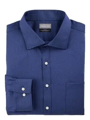 Michael Kors Big & Tall Micro Patterned Performance Dress Shirt - Navy