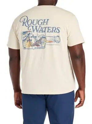 Vineyard Vines Big & Tall Rough Waters Graphic Tee - Stone