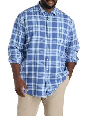 Vineyard Vines Big & Tall Miacomet Plaid Island Sport Shirt - Moonshine