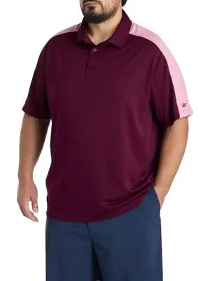 REEBOK Big & Tall Colorblocked Polo Shirt - Black Cherry