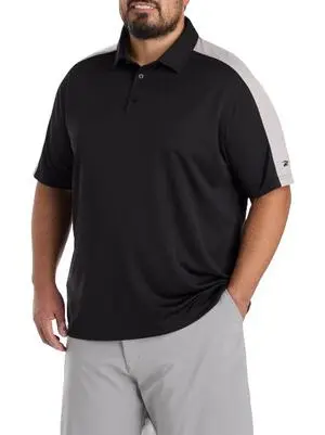 REEBOK Big & Tall Colorblocked Polo Shirt - Black
