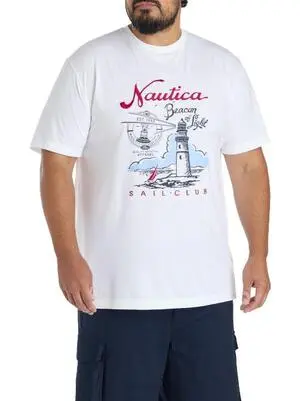 NAUTICA Big & Tall Beacon Of Light Graphic Tee - White