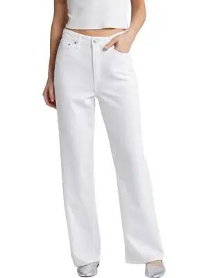 Rag & Bone Featherweight Logan Wide Leg Jeans - Optic White