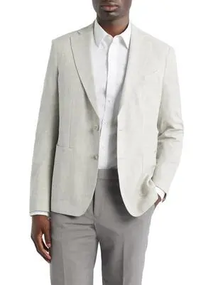 EMANUEL BERG Textured Mélange Wool Sport Coat - Light Grey