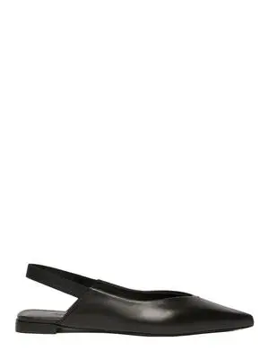 Max Mara Nappa Leather Flat Slingbacks - Black