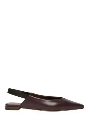 Max Mara Nappa Leather Flat Slingbacks - Bordeaux