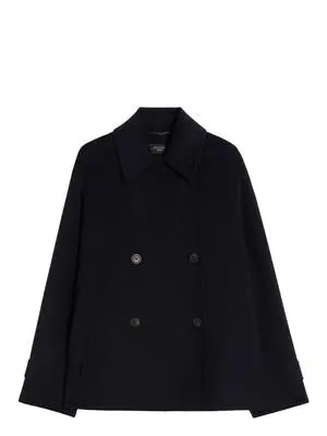 Max Mara Double-breasted Wool-blend Pea Coat - Navy