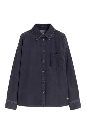 Max Mara Cotton Denim Oversized Shirt - Black