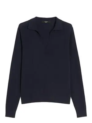 Max Mara Viscose Polo-neck Sweater - Navy
