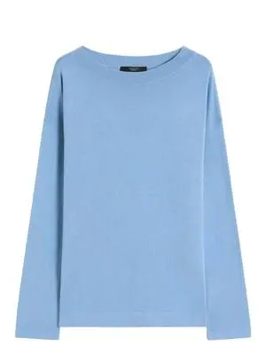 Max Mara Silk And Cotton Yarn Sweater - Light Blue