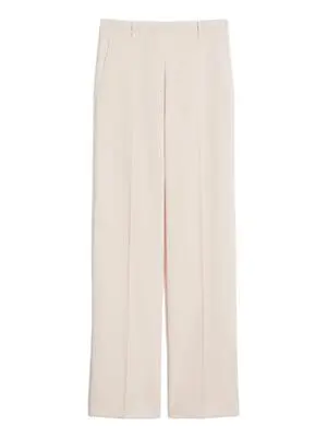 Max Mara Wool Crepe Straight Trousers - Pink
