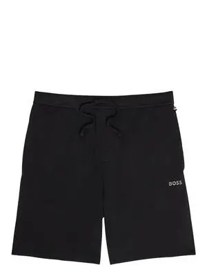 BOSS Logo-embroidered Waffle Shorts - Black