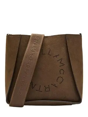 STELLA MCCARTNEY Logo Square Grained Faux Leather Cross-body Bag