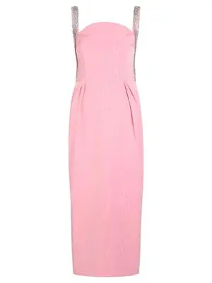 Rebecca Vallance Amaro Crystal-embellished Satin Midi Dress - Pink