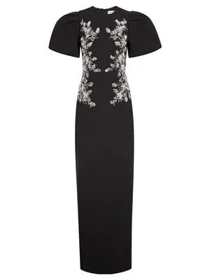 Rebecca Vallance Zephyr Embellished Crepe Gown - Black