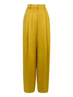 Nina Ricci Satin Straight Trousers - Yellow