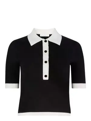 Nina Ricci Buttoned Polo Top - Black