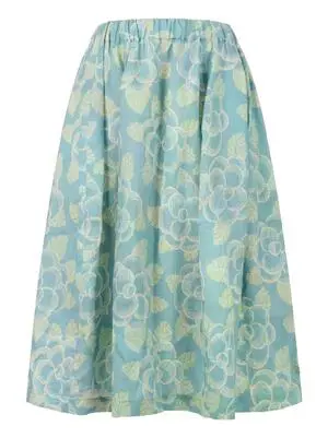 Marni Floral-print Midi Skirt - Blue