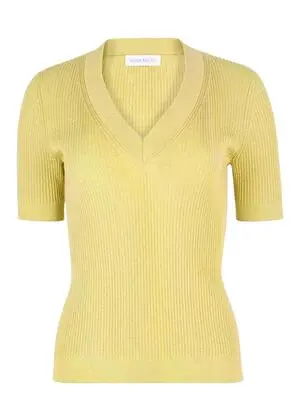 Nina Ricci V-neck Knit Top - Yellow