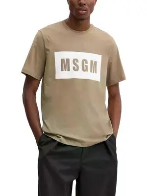 MSGM Logo-print T-shirt - Brown