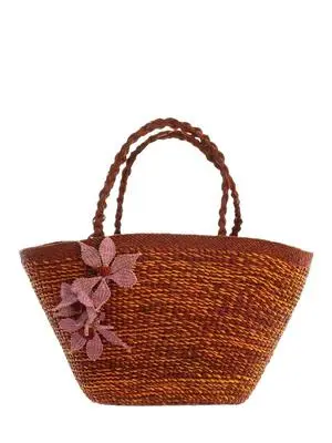 AMOR Y MEZCAL Large Braided Tote Bag - Brown