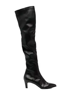 CHUCKIES 60mm Leather Boots - Black