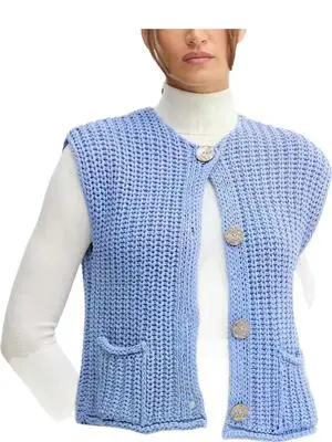 PEDRO DEL HIERRO Button-up Vest - Blue