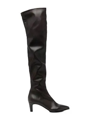 CHUCKIES 60mm Leather Over-the-knee Boots - Brown