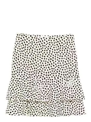 Chloé Mini Polka-dot Ruffle Skirt - Neutrals