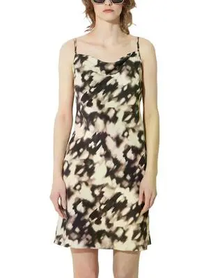 SAMSOE SAMSOE Abstract-print Mini Dress - Neutrals