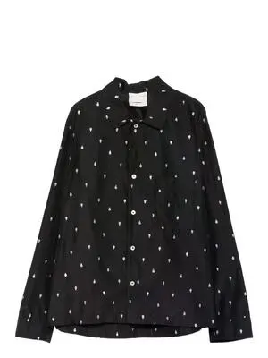 FORTE_FORTE Buttoned Patterned Shirt - Black