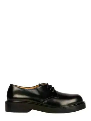 Sandro Round-toe Leather Derby Shoes - Black