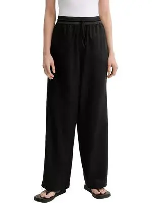 MMC STUDIO Linen Drawstring Trousers - Black