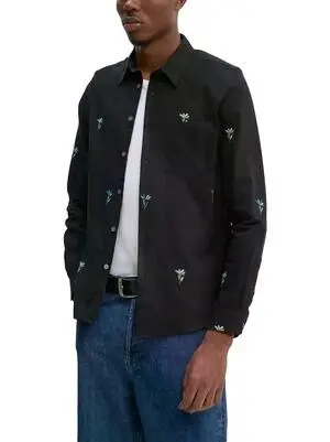 Paul Smith Flower-embroidered Shirt - Black