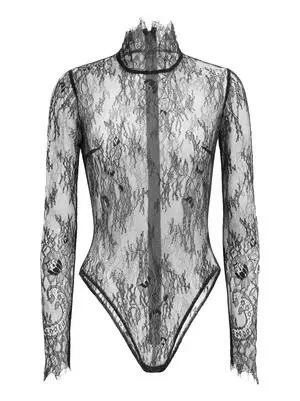 LIKA Lace Long-sleeve Bodysuit - Black