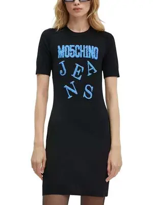 Moschino Lettering Mini Dress - Black