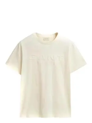 Gant Logo-embossed T-shirt - Neutrals