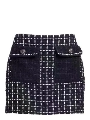 Elie Saab Tweed Mini Skirt With Pockets - Black