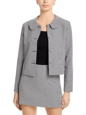 WAYF Melina Houndstooth Jacket - Black/white Houndstooth