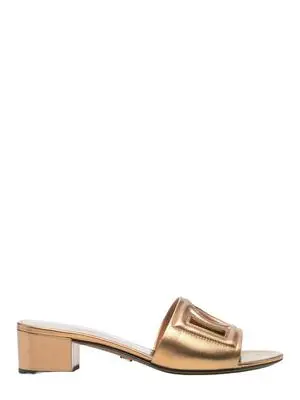 Dolce & Gabbana Cut-out Heeled Sandals - Gold