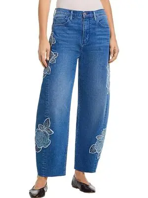 DRIFTWOOD Parker X Rose High-rise Barrel Jeans - Medium Wash