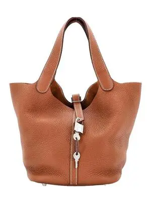 HERMES Mm Picotin Lock Bag Clemence - Brown
